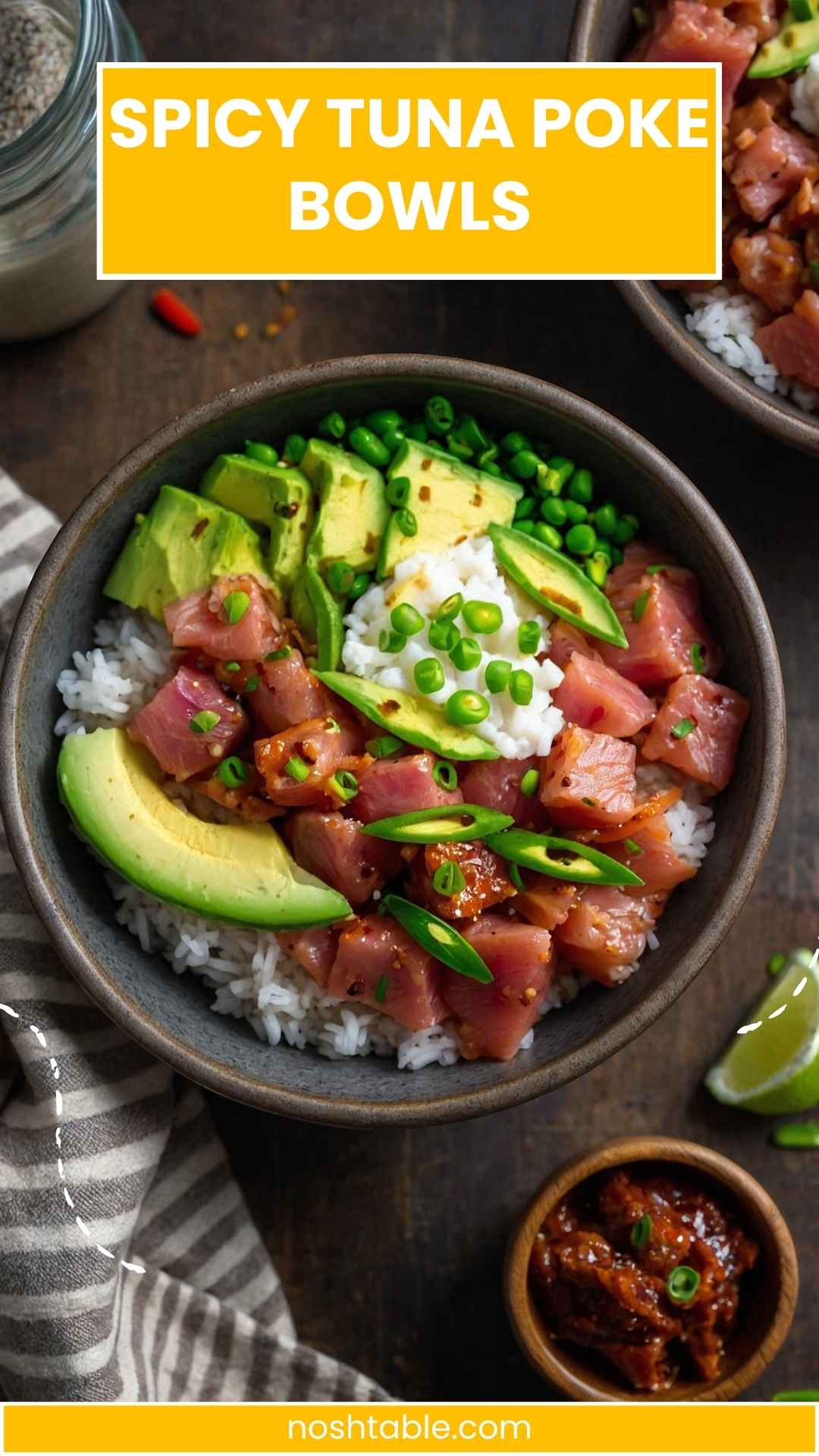 Spicy Tuna Poke Bowls - Nosh Table
